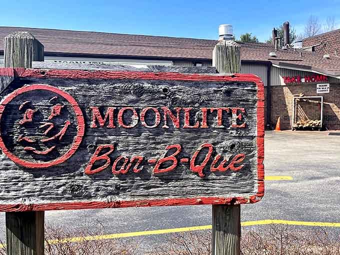 That iconic sign isn't just pointing you toward barbecue, it's pointing you toward enlightenment wrapped in smoke.