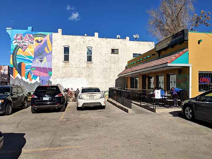Pull up to this colorful corner spot and prepare yourself for a meal that'll reset your entire breakfast burrito standard.