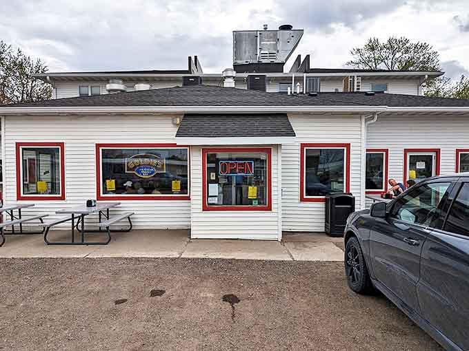The unassuming exterior of Goldie's might fool you, but locals know this modest white building houses Iowa's most celebrated pork tenderloin sandwich.
