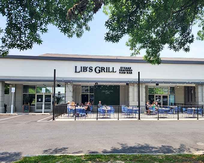 The welcoming facade of Lib's Grill promises good times and even better food inside.