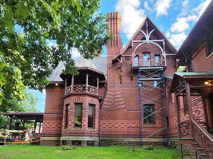 When your house has this many turrets and balconies, you're not just living, you're making a statement heard across Connecticut.