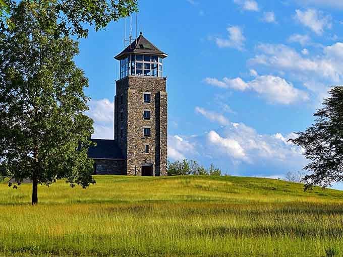 That stone tower isn't a medieval castle, but the views from Quabbin's observation tower rival any European fortress.
