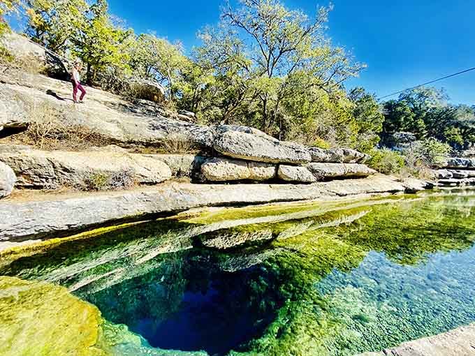 That impossibly blue opening isn't a filter trick, it's just Texas showing off its hidden geological masterpiece.