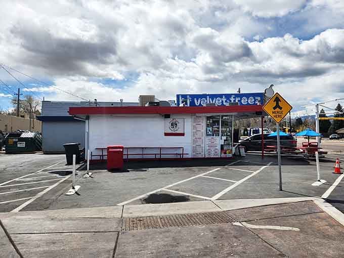 That classic red, white, and blue color scheme isn't just patriotic, it's a beacon calling you to milkshake heaven.