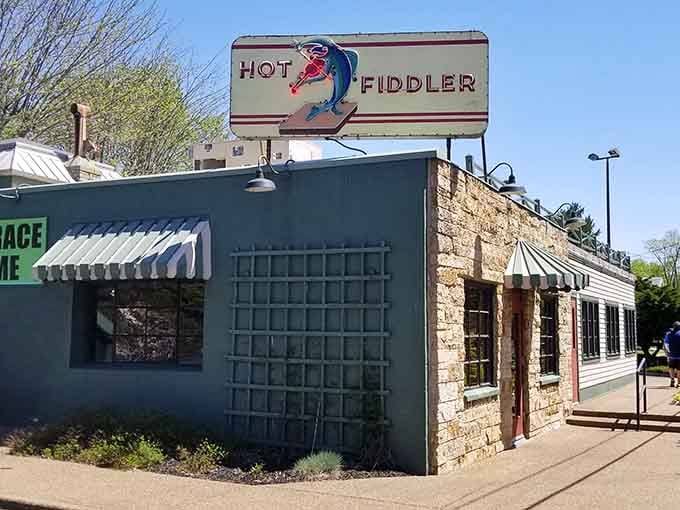 The stone and painted exterior blend perfectly, creating that timeless tavern look that never goes out of style.