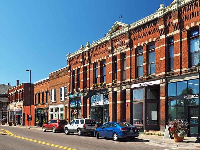 The architectural details on these storefronts reveal the kind of pride builders once took in their work, no shortcuts allowed.