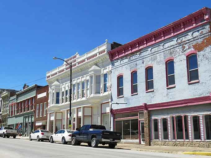 Admire the colorful, historic facades of downtown Louisiana, a wonderful spot to enjoy quiet Missouri living by the river.