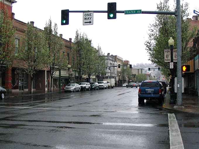 Even on rainy days, Pendleton's tree-lined streets maintain their charm &ndash; like a watercolor painting of Americana come to life.