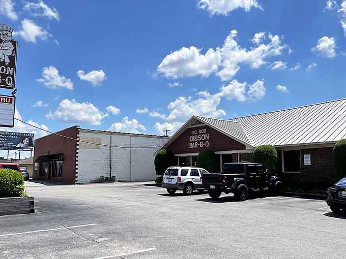 That unassuming building with the metal roof houses some of Alabama's most celebrated barbecue traditions and championship-winning flavors.