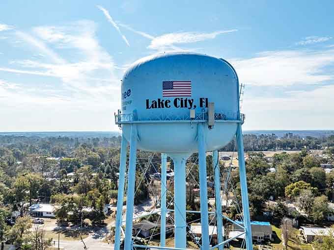 That iconic water tower stands tall like a beacon saying "Welcome home" to retirees seeking sensible living without sacrifice.