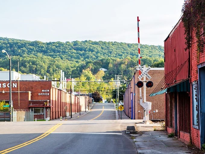 Railroad crossings and brick buildings tell Pulaski's industrial story, while those mountain views promise adventure just beyond the tracks. Small-town America that never went out of style.
