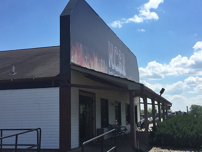 Clean lines, easy access, and a sign that doesn't oversell anything because the steak does all the talking.