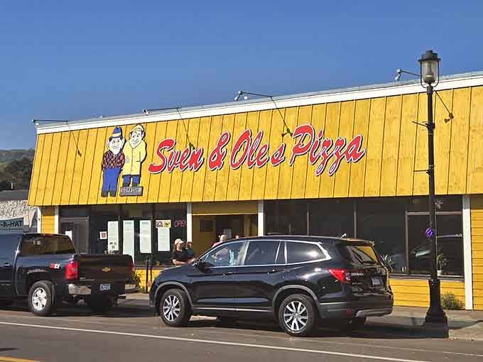 That cheerful yellow exterior isn't just a building, it's a beacon of hope for hungry travelers.