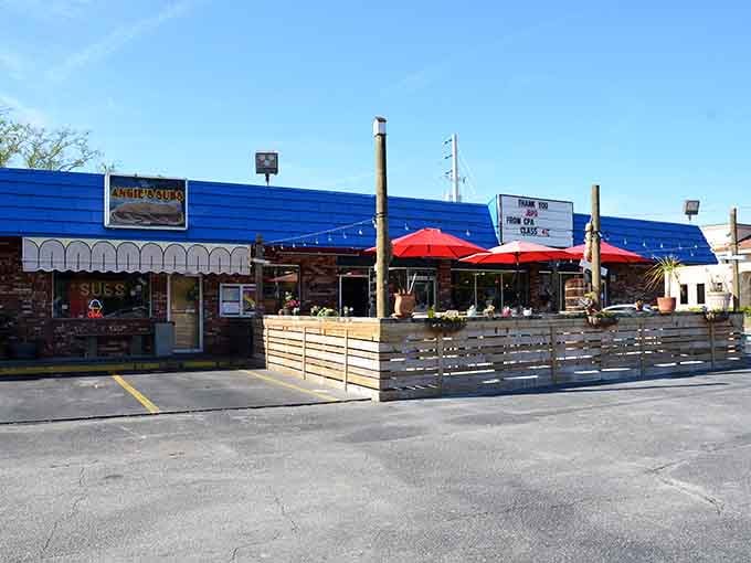 That bright blue roof isn't just for show; it's a beacon calling sandwich lovers home.