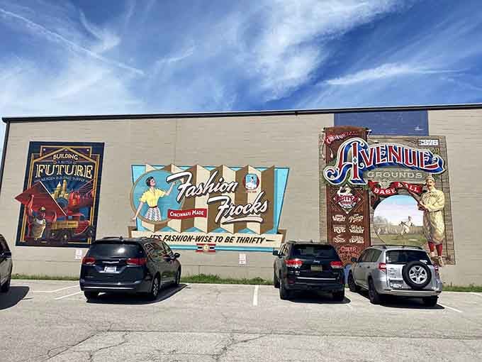 The museum's exterior welcomes you with a preview of the nostalgic treasures waiting inside, including that cheerful giant greeter above.