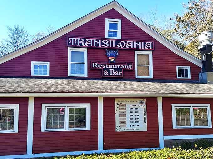 That red barn exterior hides one of Connecticut's best-kept culinary secrets, like Clark Kent in a phone booth.