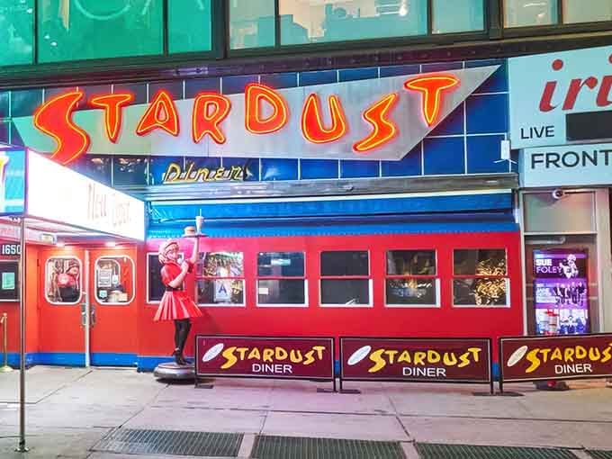 That retro neon glow in Times Square promises something special, and boy, does it deliver on that promise.