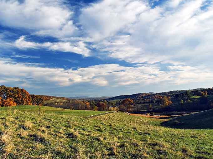 Rolling hills that look like someone hit the "enhance beauty" button on Mother Nature's camera.