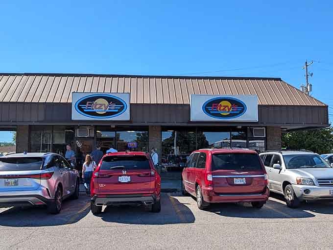 On sunny days, Fitzy's transforms into a breakfast oasis. The full parking lot is the universal signal for "trust me, it's worth the wait."