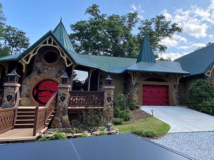 Those undulating metal rooflines and twin towers prove that Fairhope's most magical residence refuses to blend in with ordinary architecture.