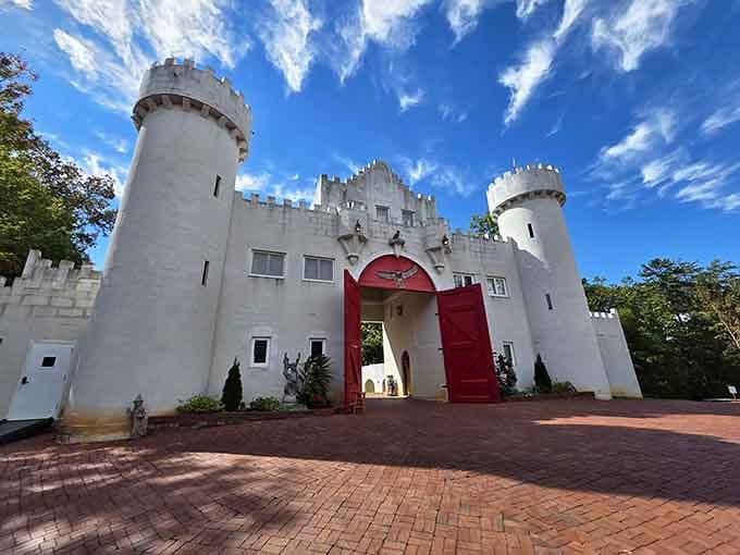 That red door isn't just an entrance, it's a portal to every fairy tale you loved as a kid.
