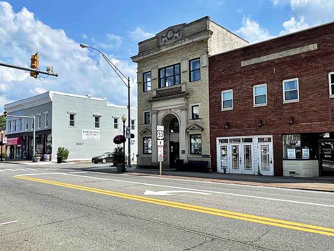 The classic fa&ccedil;ade of this historic building whispers tales of generations who've walked beneath its watchful windows.