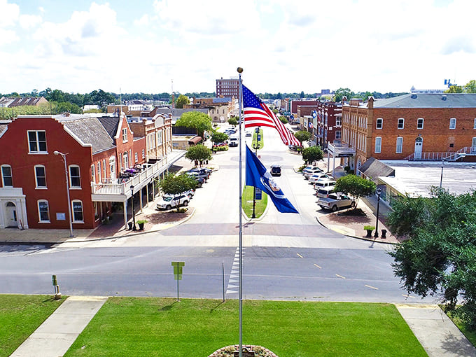 Downtown Crowley unfolds like a perfectly preserved postcard, where historic brick buildings frame streets wide enough for both cars and conversations.