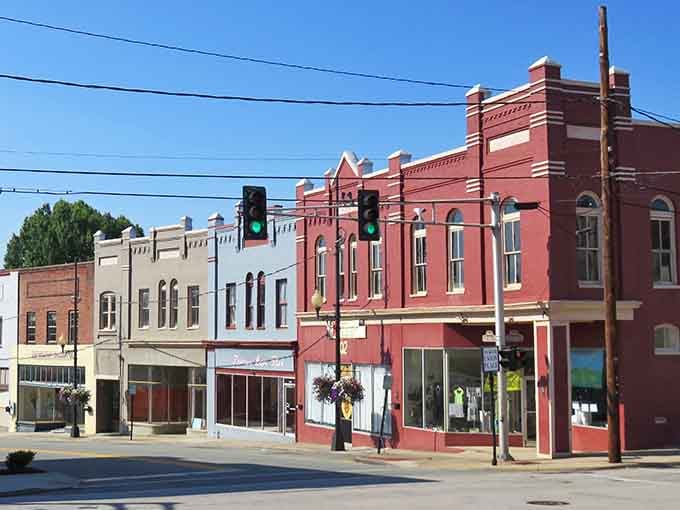 These vibrant storefronts along Danville's downtown corridor showcase the kind of small-town charm that big cities try to manufacture.