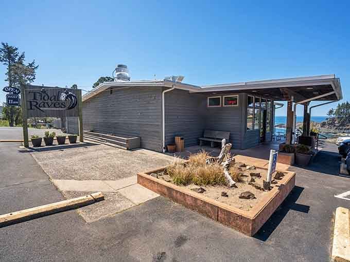 The unassuming exterior hides one of the coast's best-kept secrets, where gray weathered siding meets endless blue horizons.