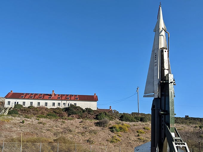 Nothing says "welcome to the neighborhood" quite like a Nike Hercules missile pointing skyward on your morning commute.