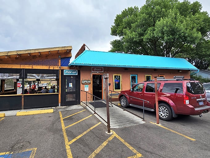 The unassuming exterior of Bonfire Burritos belies the culinary magic happening inside this beloved Golden breakfast destination.