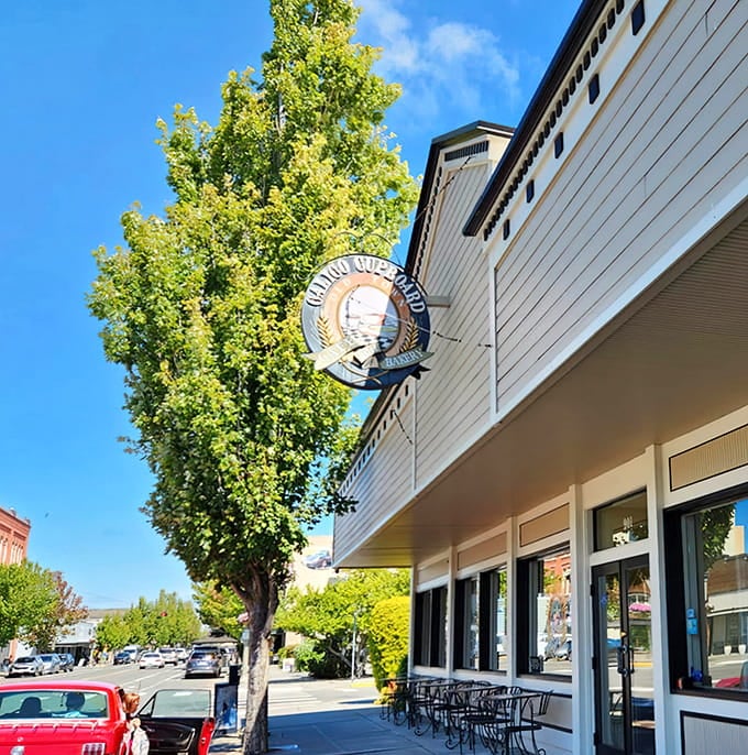That charming sign hanging above Commercial Avenue promises pastries worth the pilgrimage to Anacortes.