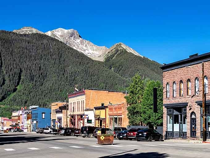 Those colorful Victorian storefronts aren't movie props, they're the real deal, standing tall since miners struck it rich in these mountains.