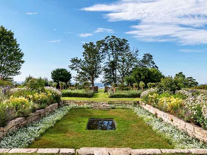 The formal gardens at Harkness give "fancy pants" a whole new meaning. Meticulously manicured hedges that make your home topiary collection look like amateur hour.