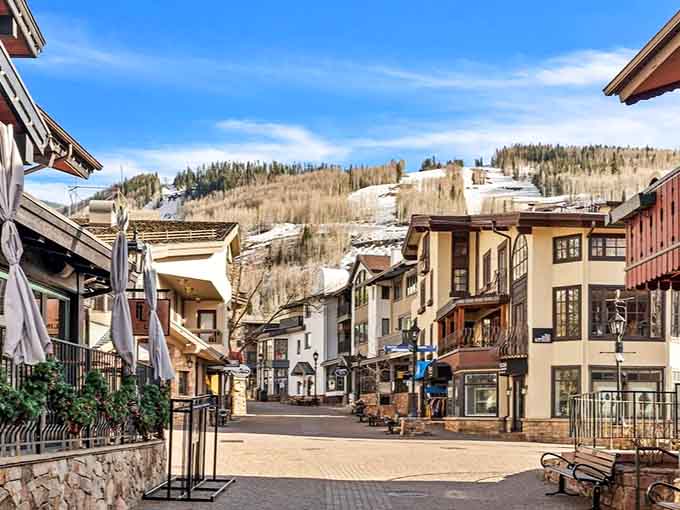 When the ski slopes frame your shopping trip, even window browsing feels like an adventure worth bragging about back home.