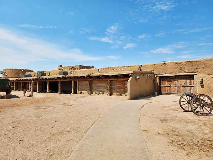 This central courtyard was once the bustling heart of frontier commerce, where deals were made and stories were swapped daily.