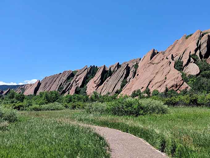 Those towering red fins rising from emerald meadows look like nature's own cathedral&mdash;300 million years in the making.