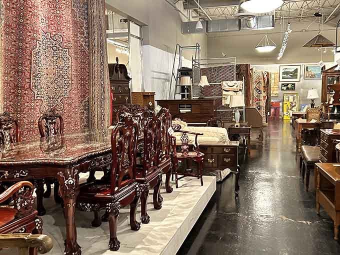 Imagine hosting Thanksgiving at this ornately carved dining set. Your relatives would suddenly develop impeccable table manners, or at least pretend to while secretly admiring the craftsmanship.