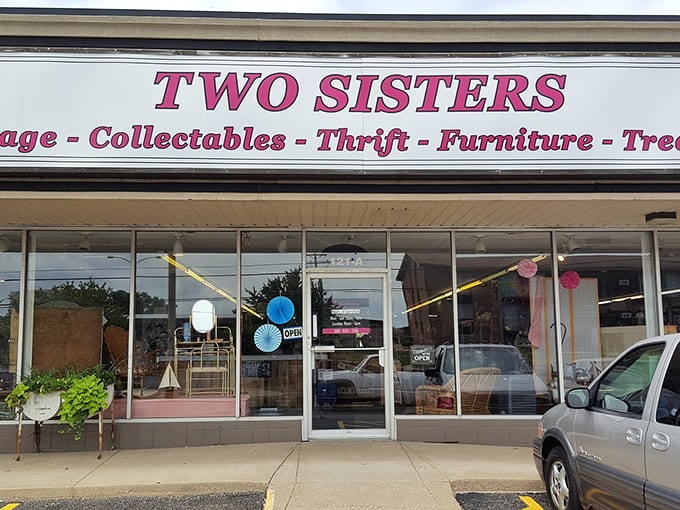 Behind these unassuming glass doors lies a universe where yesterday's belongings await their second act.