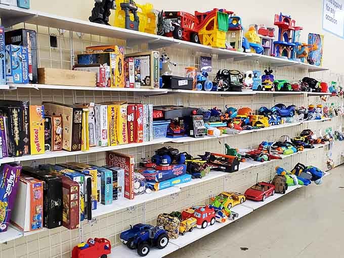 Toys and games galore, keeping kids entertained without parents needing to apply for credit line increases.