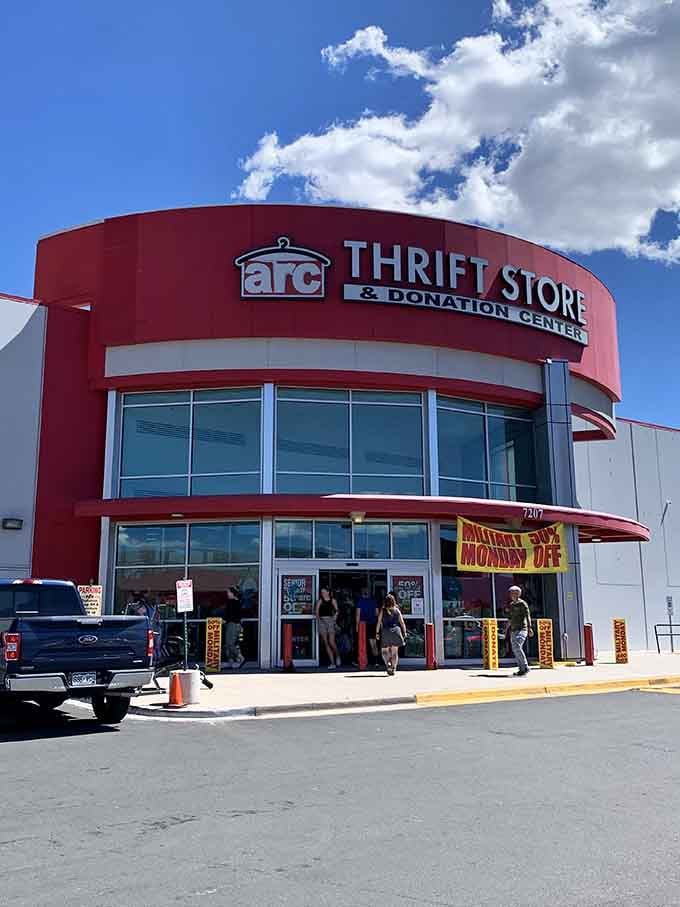 That distinctive red exterior isn't just eye-catching, it's basically a beacon calling all bargain hunters to paradise.