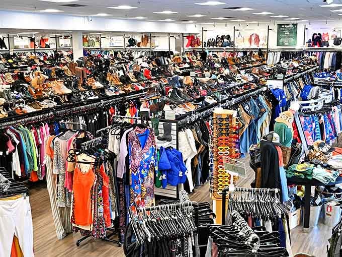 Rows upon rows of possibilities stretch before you like a fashion lover's fever dream, minus the nightmare prices.