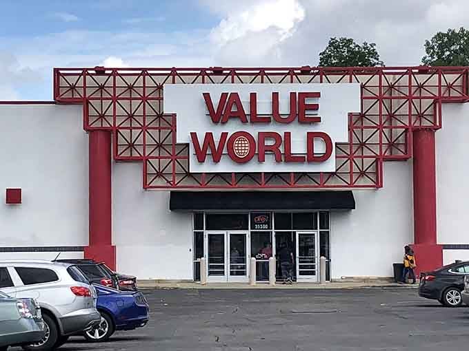 Bold letters spell out your destination for deals, where wallets come to breathe sighs of relief.