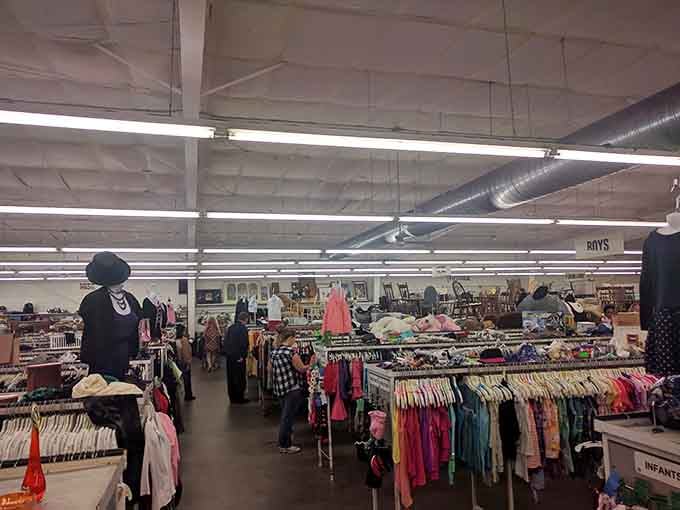 The view from deep inside reveals just how massive this thrifting paradise truly becomes.