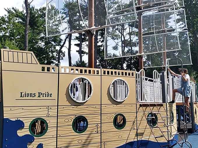 That magnificent ship isn't heading to sea, but your kids will swear they're sailing to adventure island.