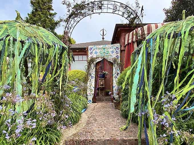 When your neighbor's house looks like it ate a circus tent and decided to keep the stripes.