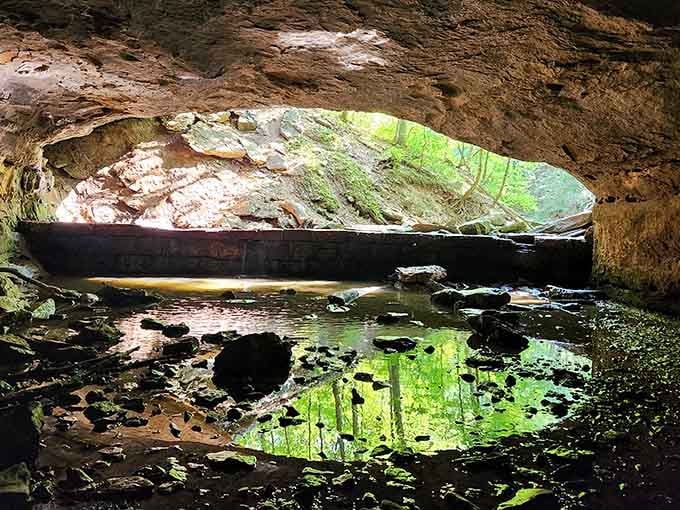Looking out from inside Devil's Icebox feels like peeking through nature's own picture window into paradise.