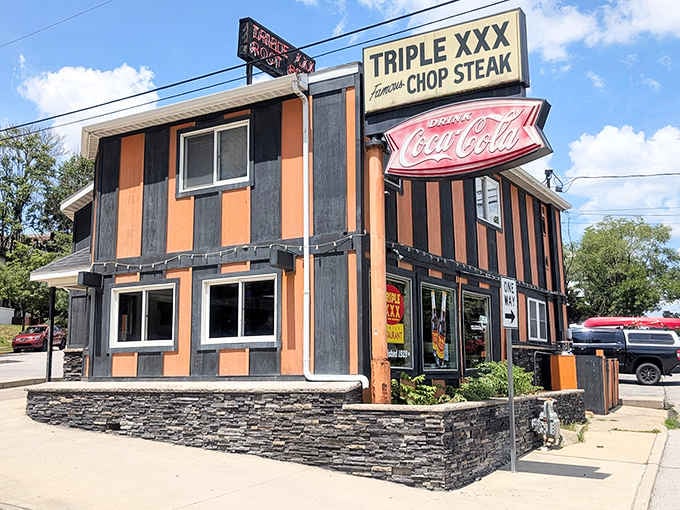 That iconic sign isn't whispering, it's announcing decades of burger brilliance to West Lafayette's hungry masses.