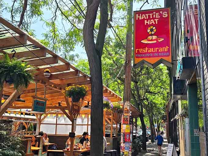 Outdoor seating under the trees where breakfast tastes better and the Ballard vibe feels just right.