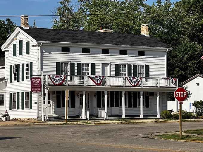 That classic white clapboard exterior isn't just pretty, it's been welcoming hungry travelers since before Wisconsin was even a state.